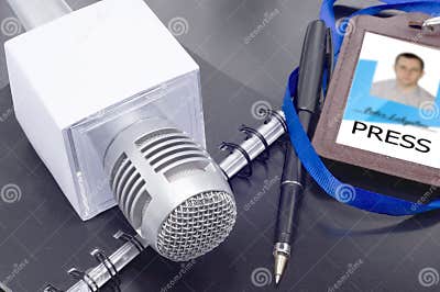 A set of reporter stock photo. Image of background, caucasian - 19916676