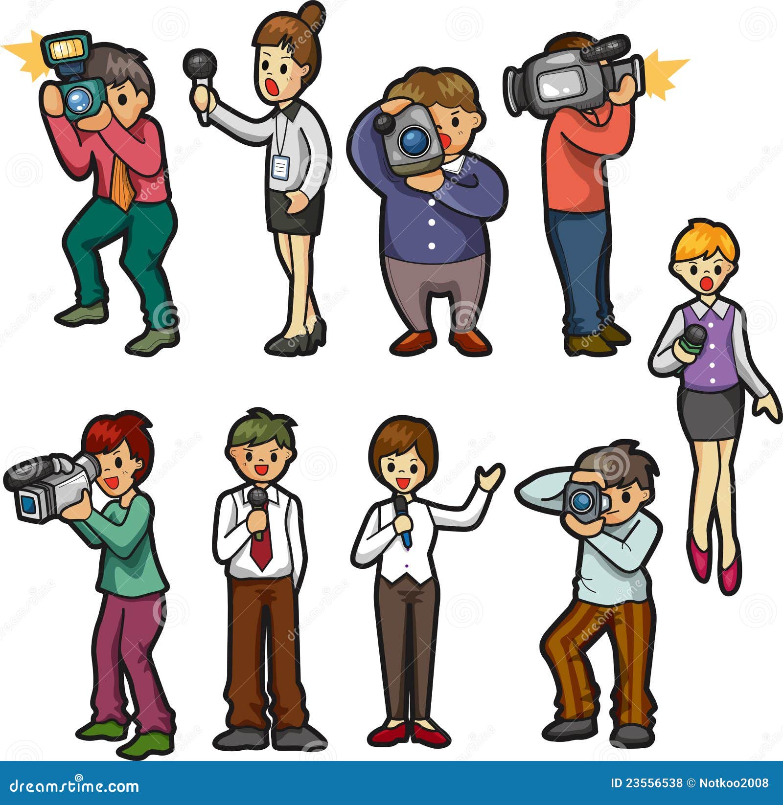 Set of reporter people stock vector. Illustration of journalist - 23556538