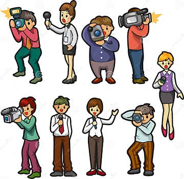 Set of reporter people stock vector. Illustration of journalist - 23556538