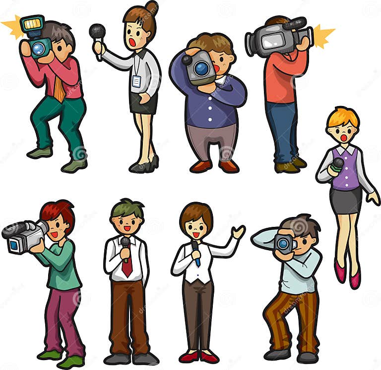 Set of reporter people stock vector. Illustration of journalist - 23556538