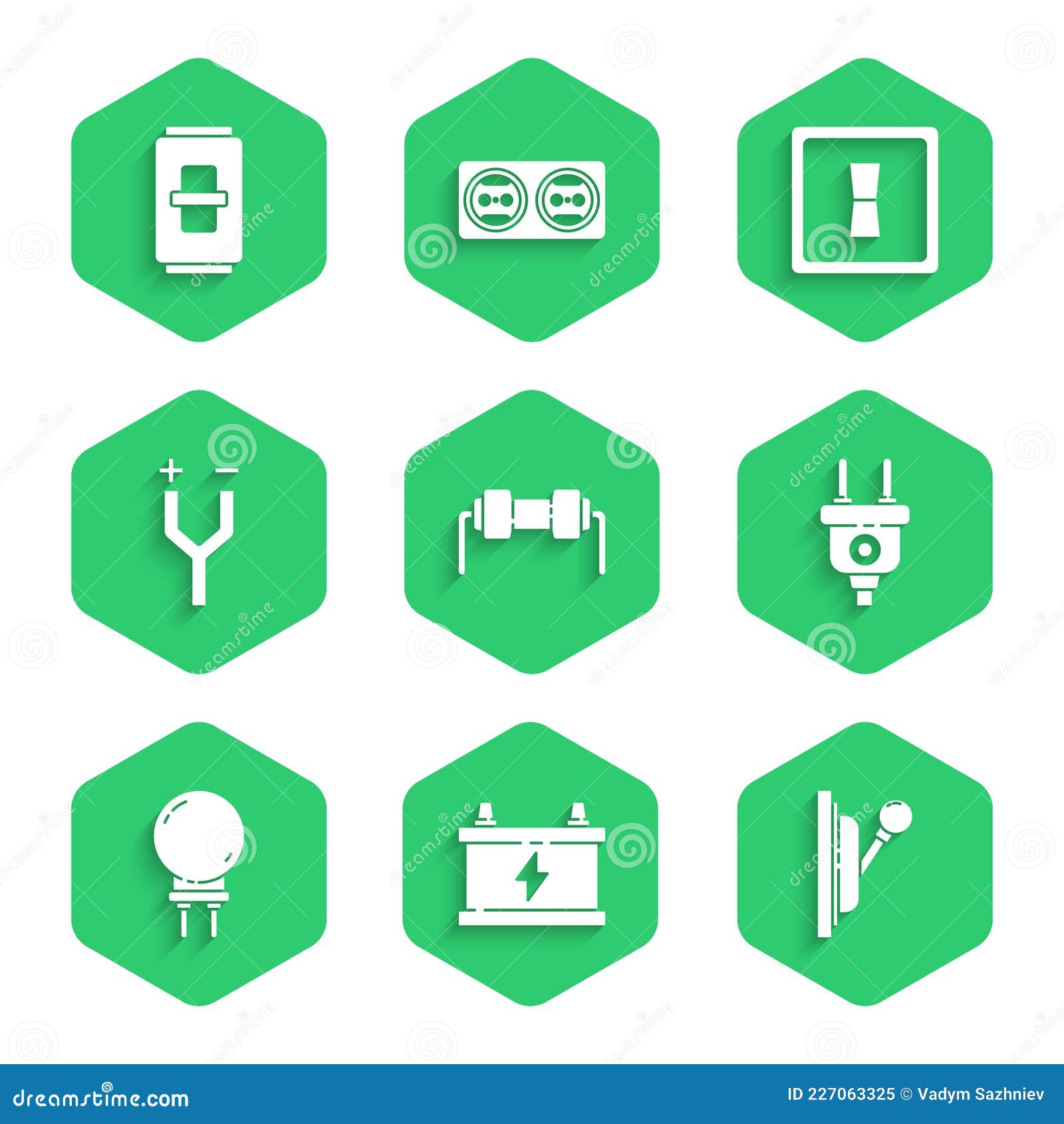 Set Resistor Electricity, Car Battery, Electrical Panel, Plug, Light ...