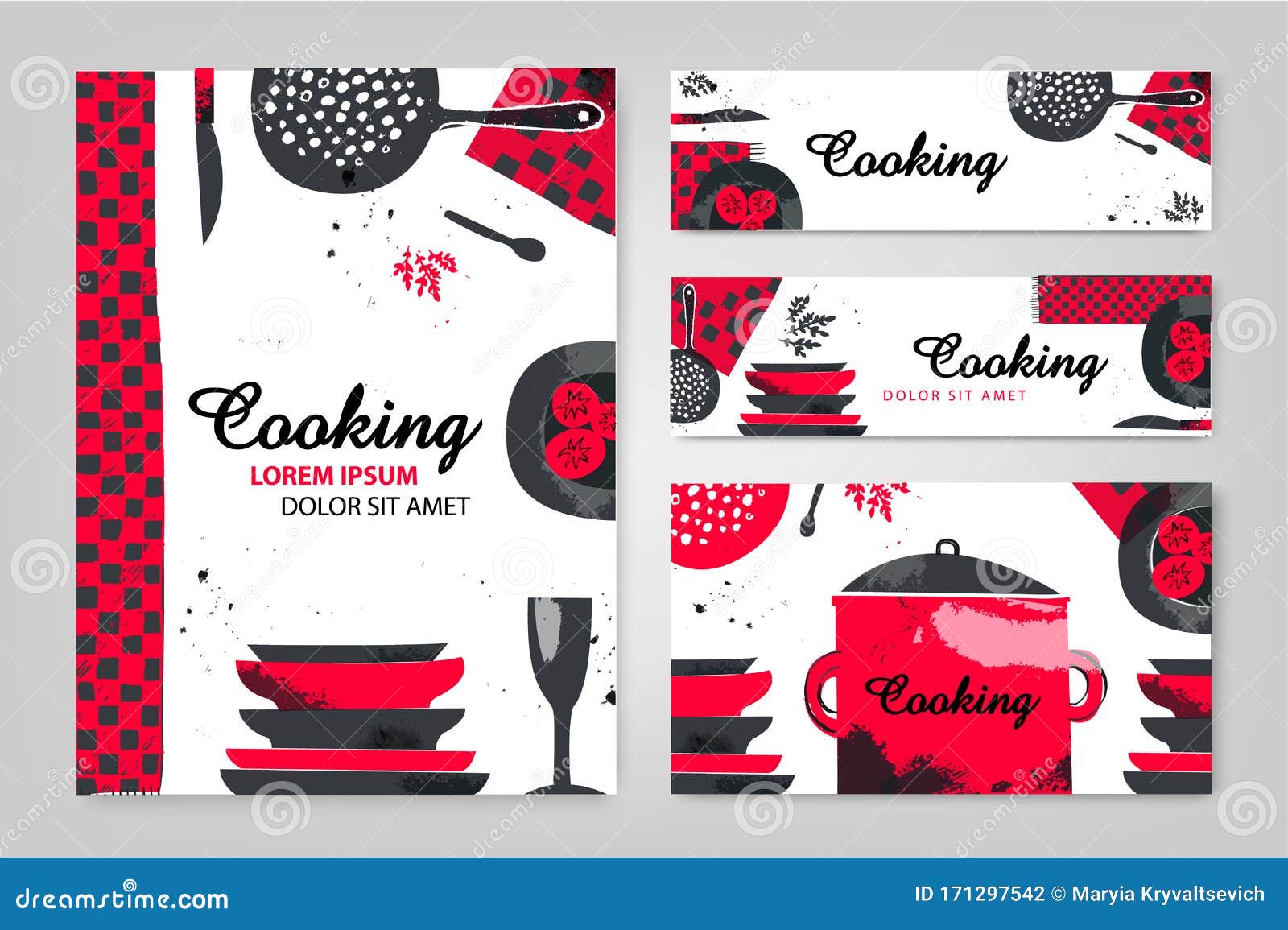 Set of Restaurant Menu, Cooking Brochure, Flyer Design Templates in A4 ...