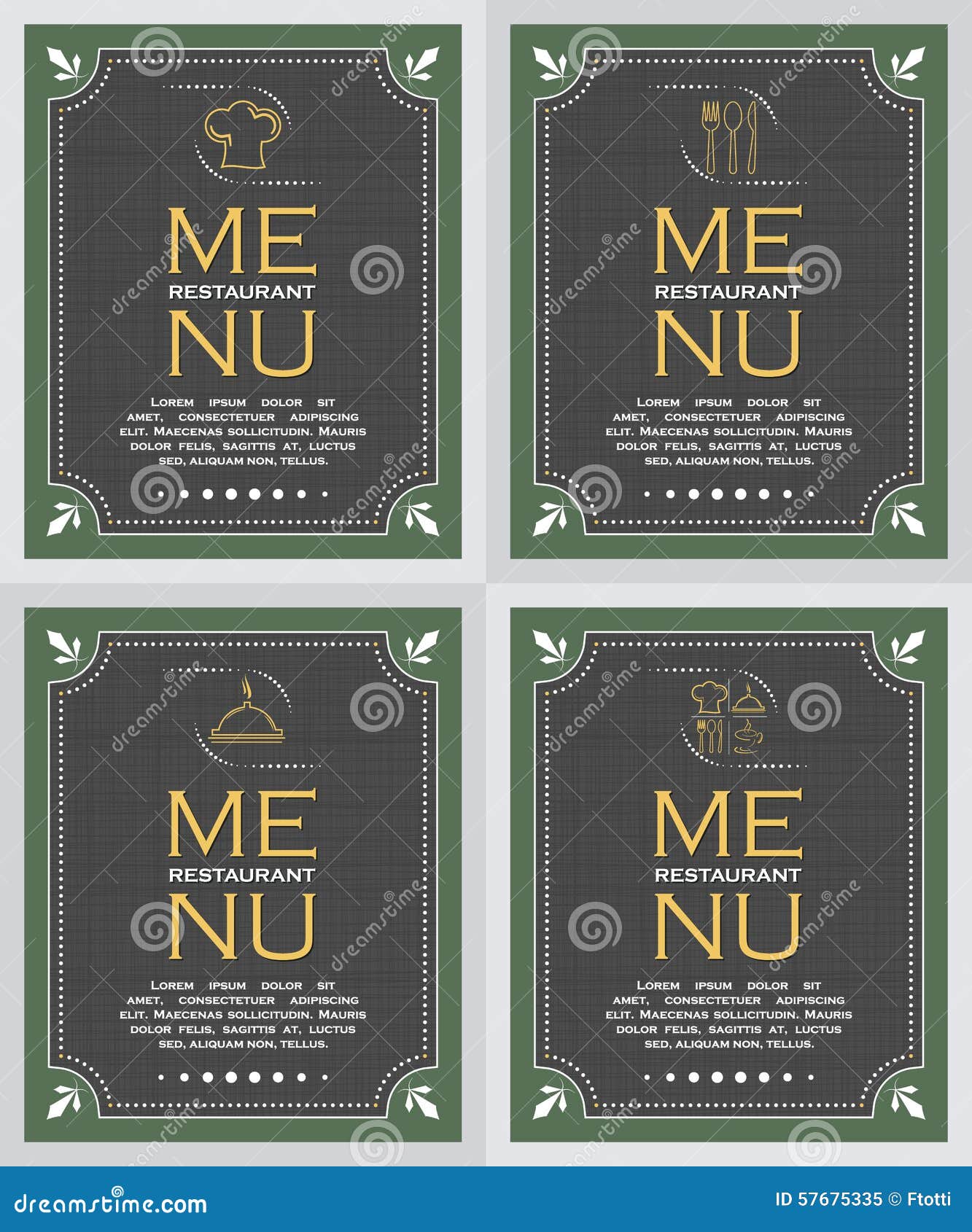 Set of Restaurant Menu Cover Background in Retro Style Stock Vector ...