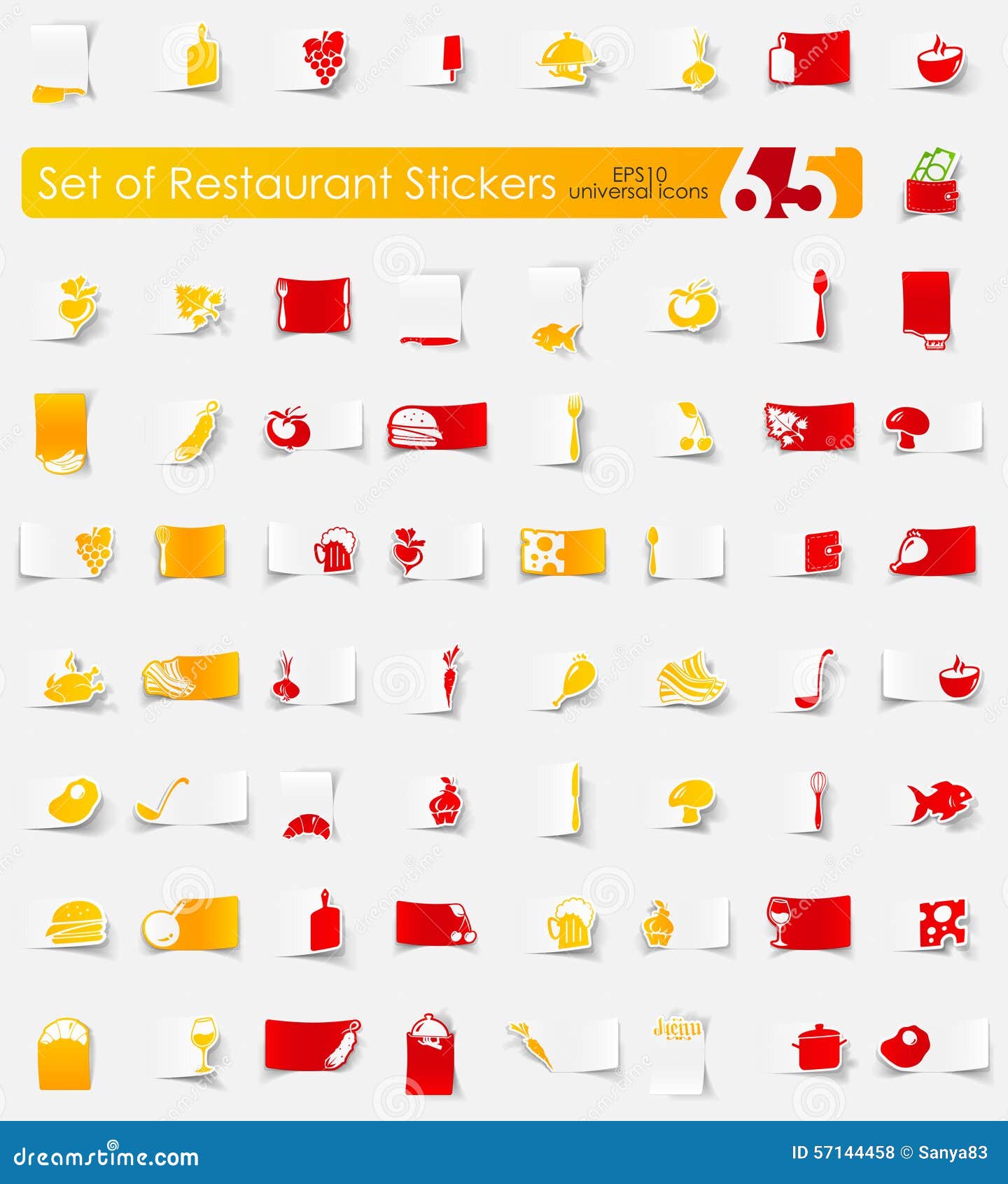 Set of restaurant stickers stock vector. Illustration of lifestyle ...
