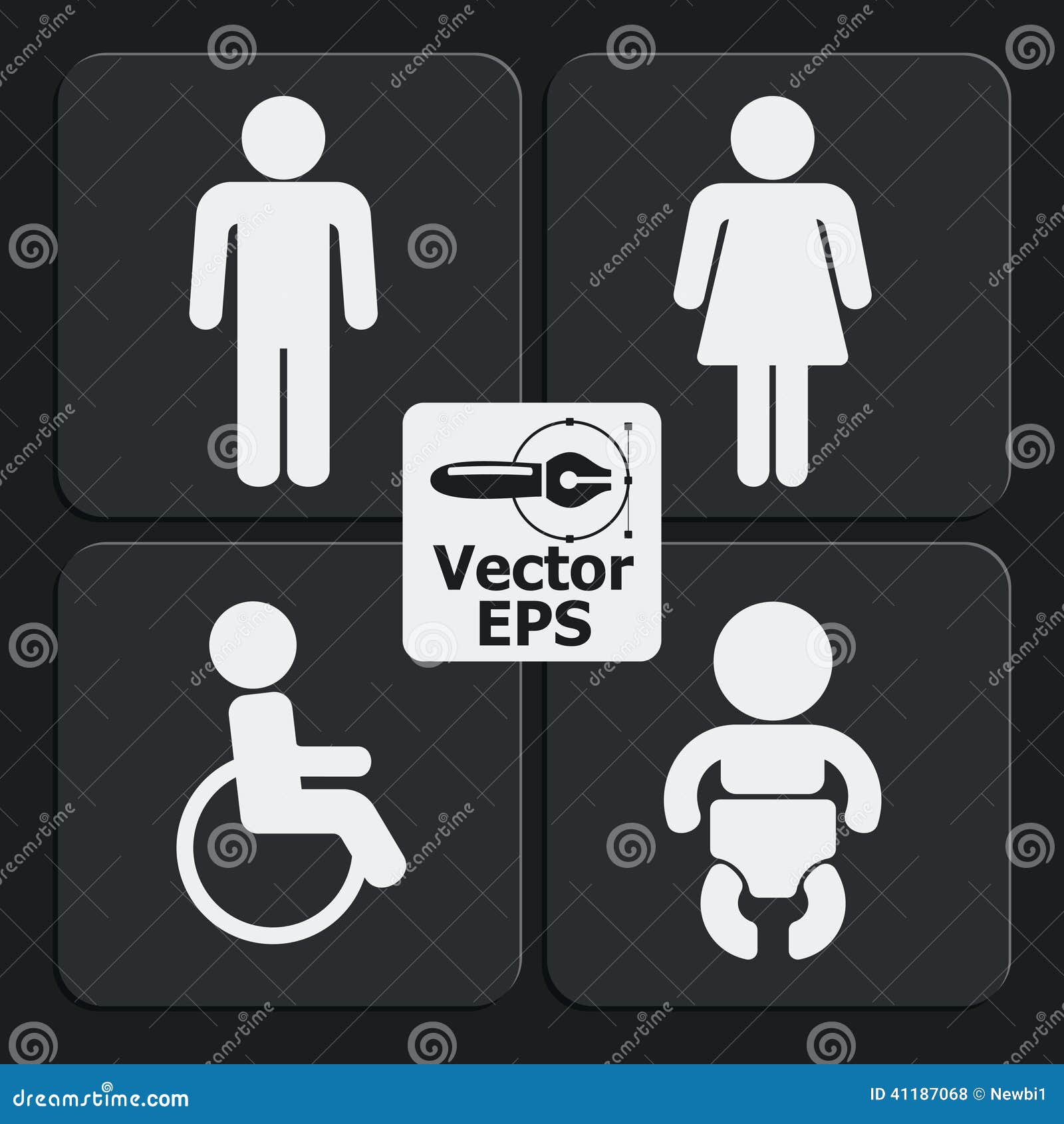 Set of 4 Restroom Web and Mobile Icons. Vector. Stock Vector ...