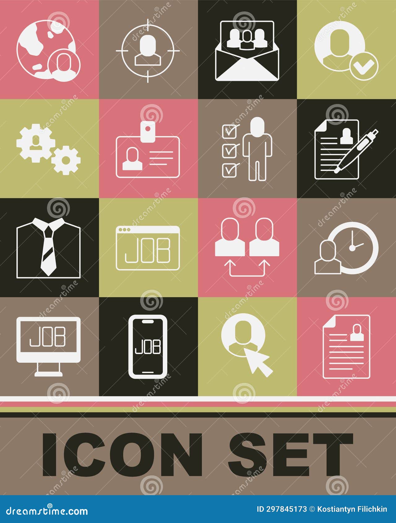 Set Resume, Work Time, Project Team Base, Identification Badge, Human ...