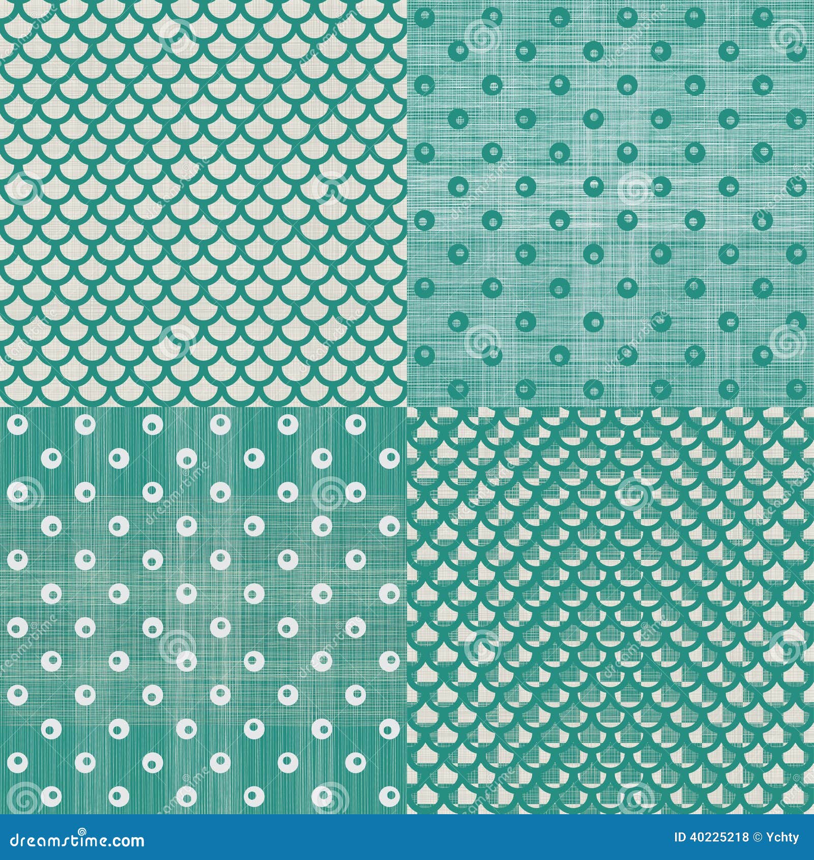 Set of Retro Abstract Seamless Background with Fab Stock Vector ...