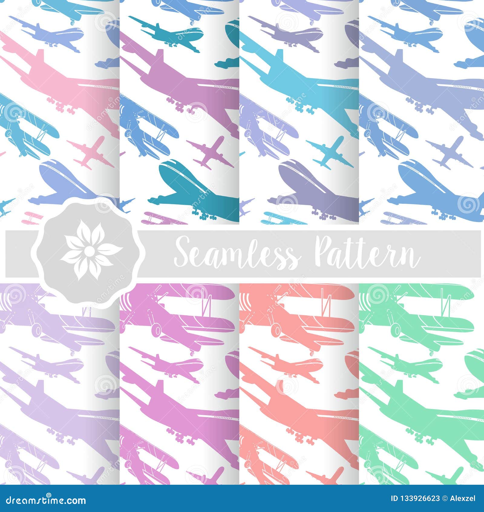 Set of retro airplane sky stock vector. Illustration of military ...