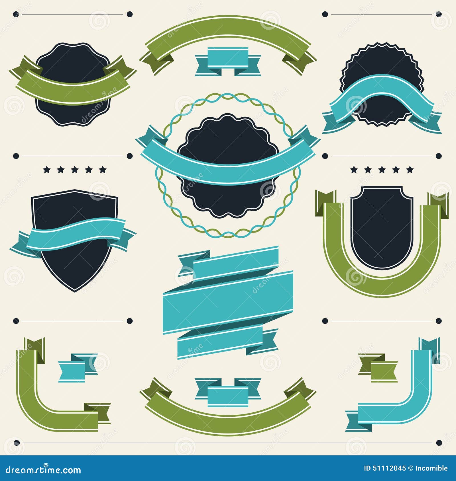 Set of Retro Badges, Labels, Ribbons and Design Stock Vector ...
