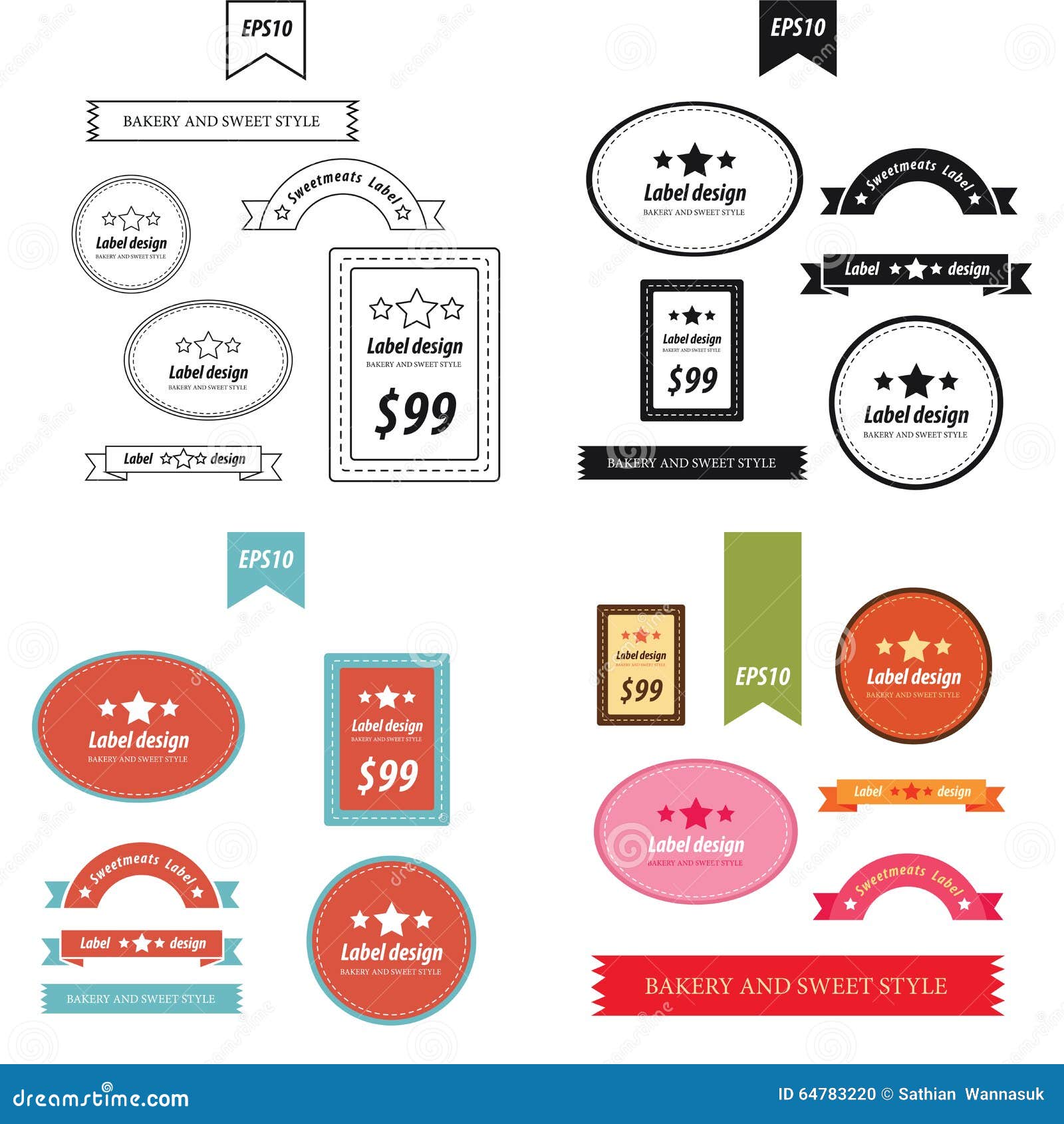 Set of Retro Bakery Labels 4 Style Stock Vector - Illustration of crown ... Set of Retro Bakery Labels 4 Style Stock Vector - Illustration of crown ...