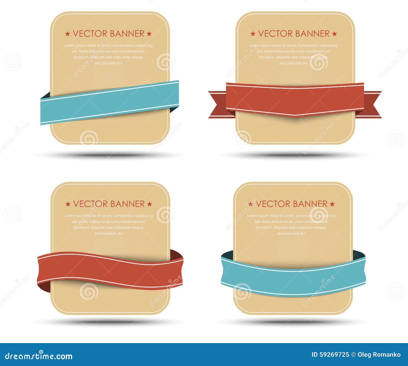 Set of Retro Banners and Ribbons of Different Shapes Stock Vector ...