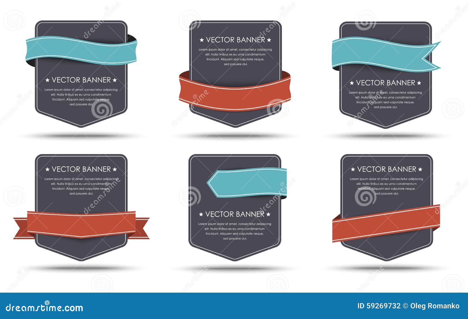 Set of Retro Banners and Ribbons of Different Shapes Stock Vector ...