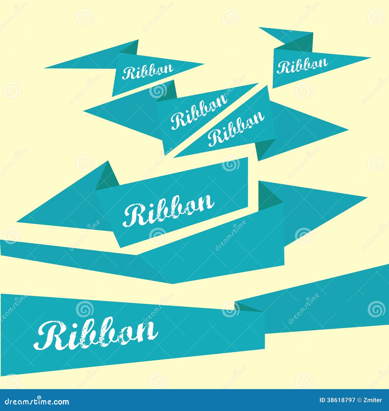 Set of Retro Blue Ribbons and Labels. Stock Illustration - Illustration ...