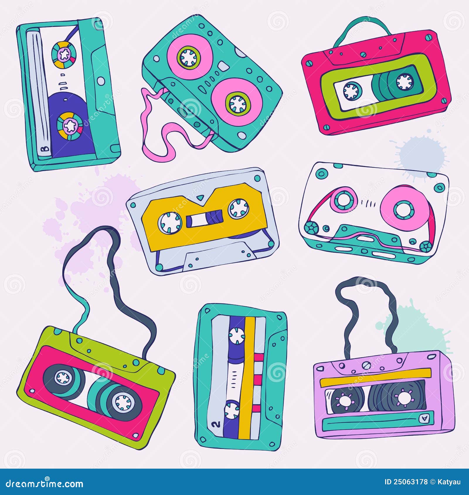 Retro Cassette Cartoon Vector | CartoonDealer.com #15817251
