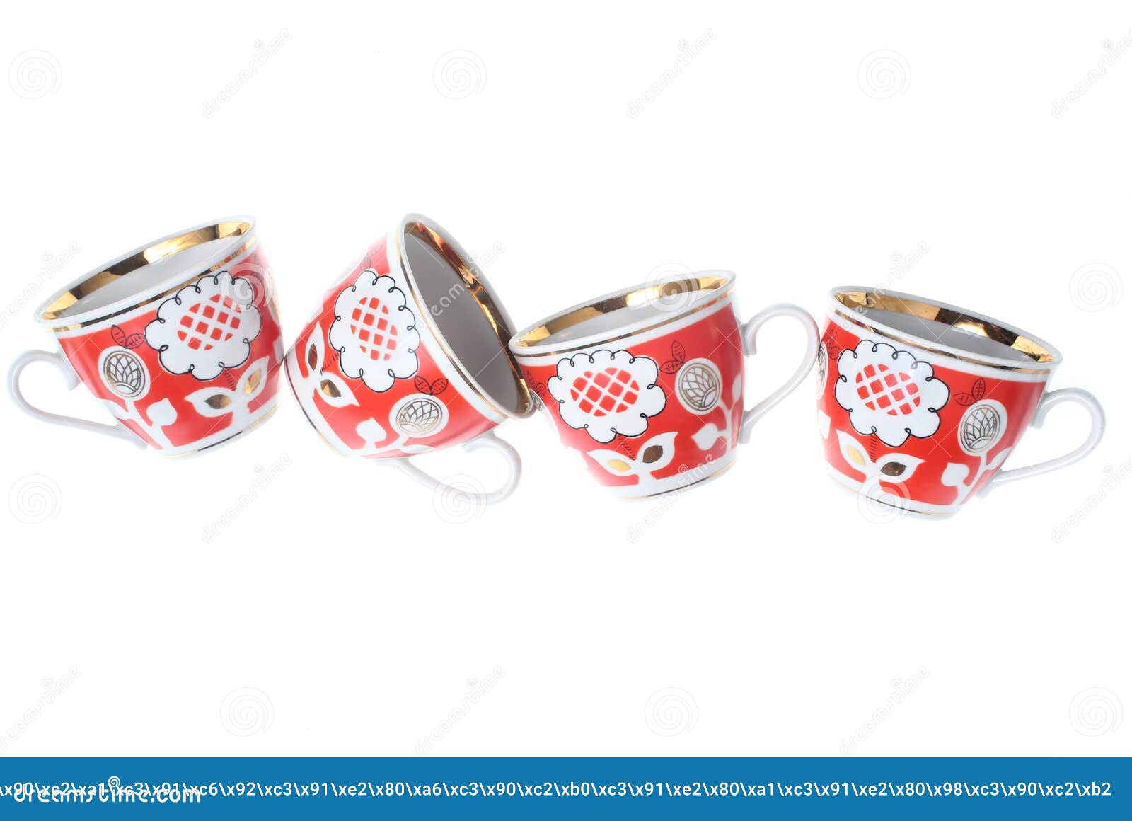 Set of retro ceramic cups stock photo. Image of cups - 136762342