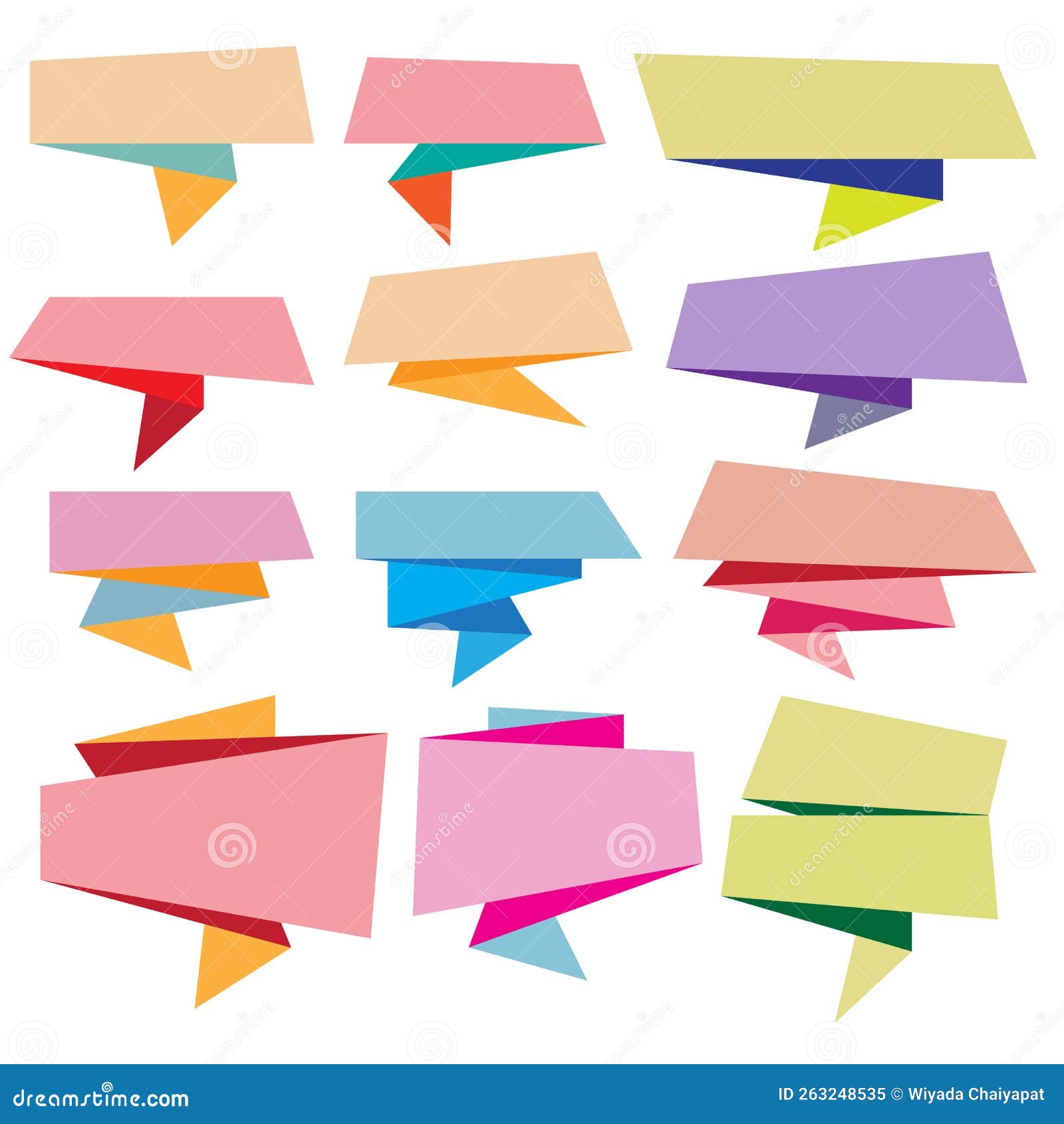 Set of Retro Colored Paper Labels Stock Illustration - Illustration of ...