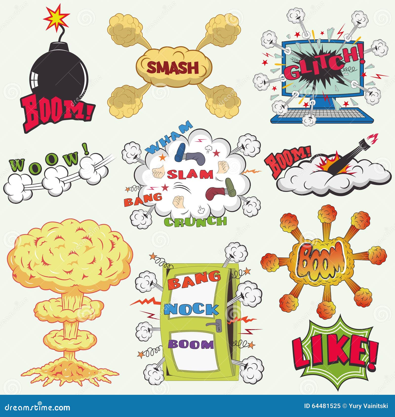 Set of Retro Comic Book Vector Design Elements Stock Vector ...