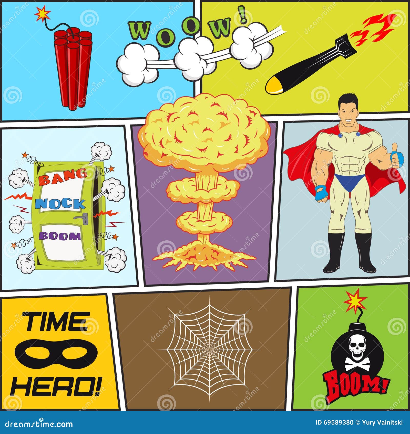 Set of Retro Comic Book Vector Design Elements Stock Vector ...