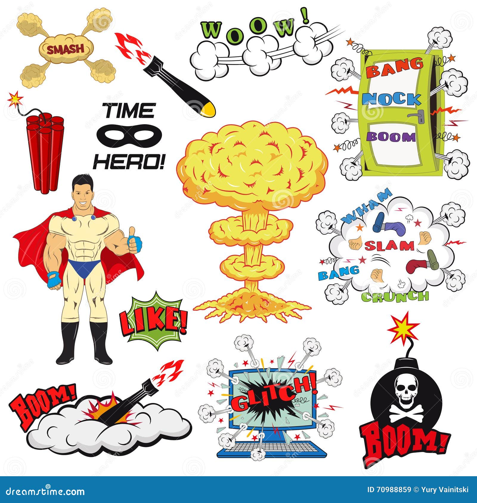 Set of Retro Comic Book Vector Design Elements Stock Vector ...