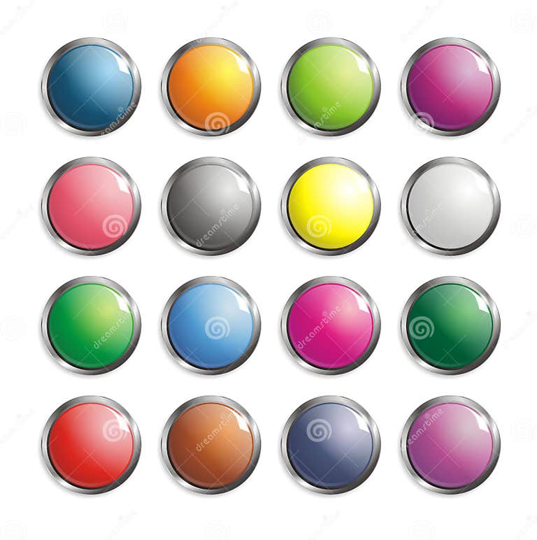 Set of Retro 3D Buttons Vector Stock Vector - Illustration of icon ...