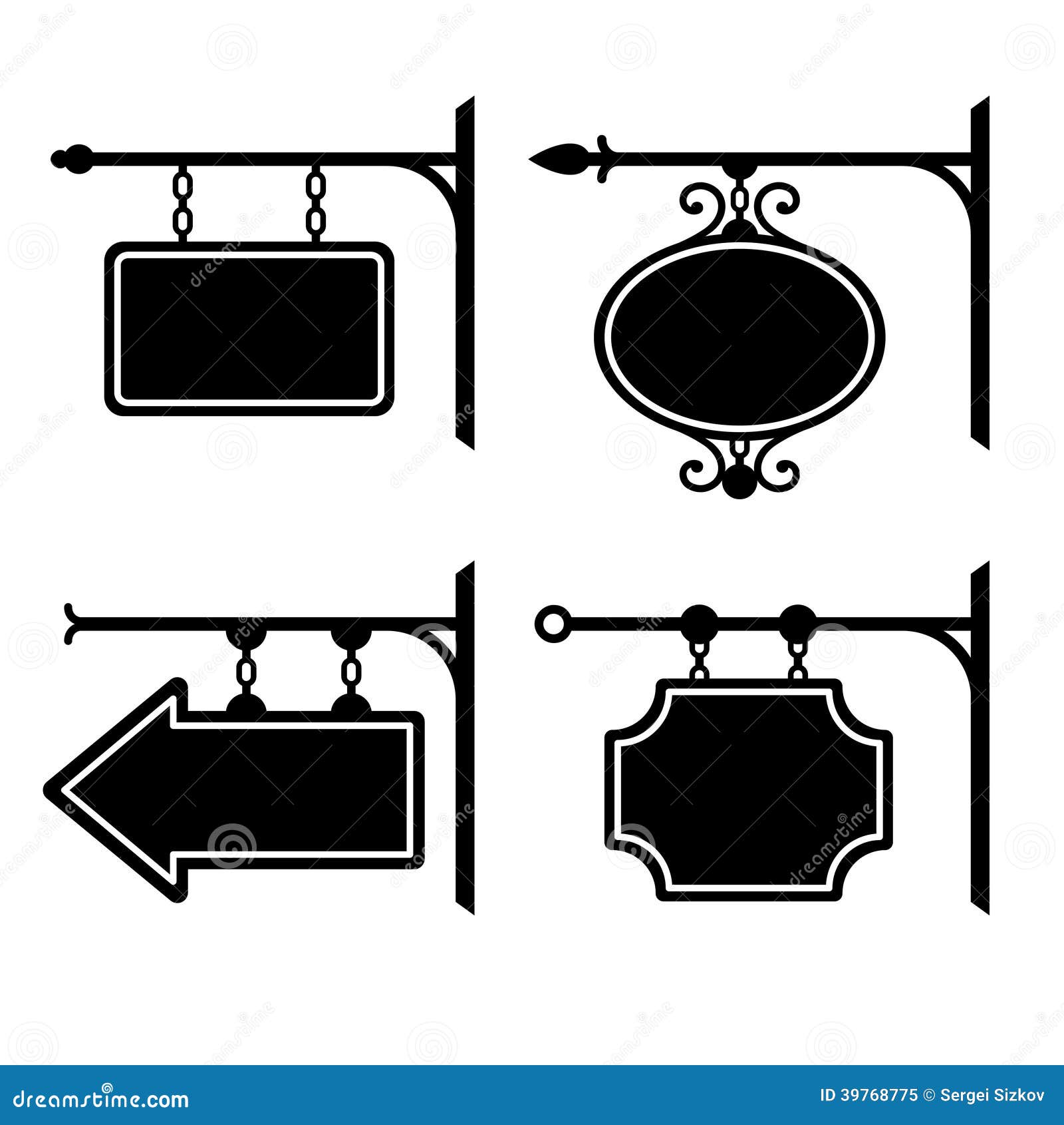 Set of Retro Graphic Forged Signboards. Vector Stock Vector ...