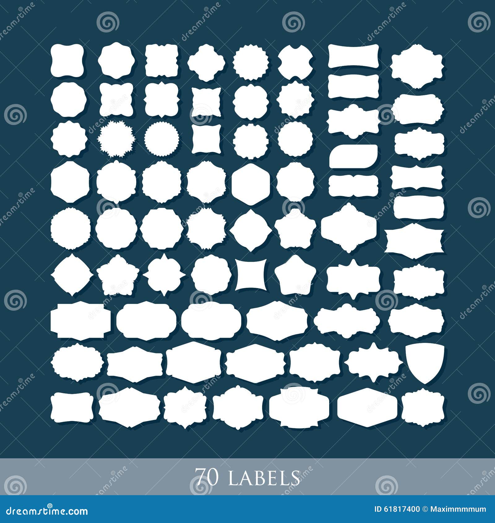 Set of 70 Retro Label Shapes for Design Stock Vector - Illustration of ...