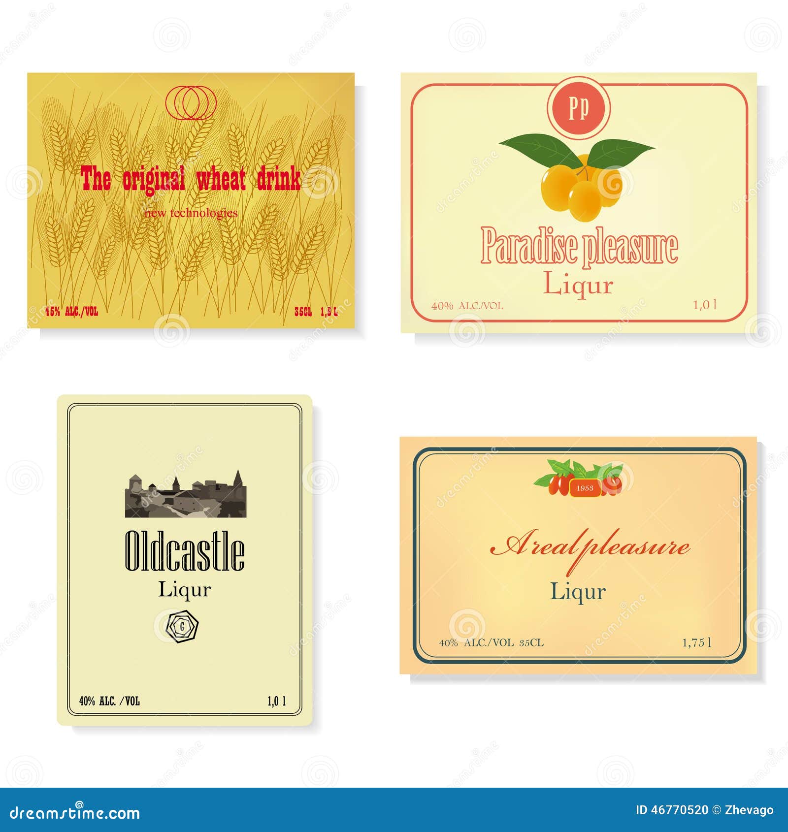 Set of a retro of labels. stock vector. Illustration of paper - 46770520