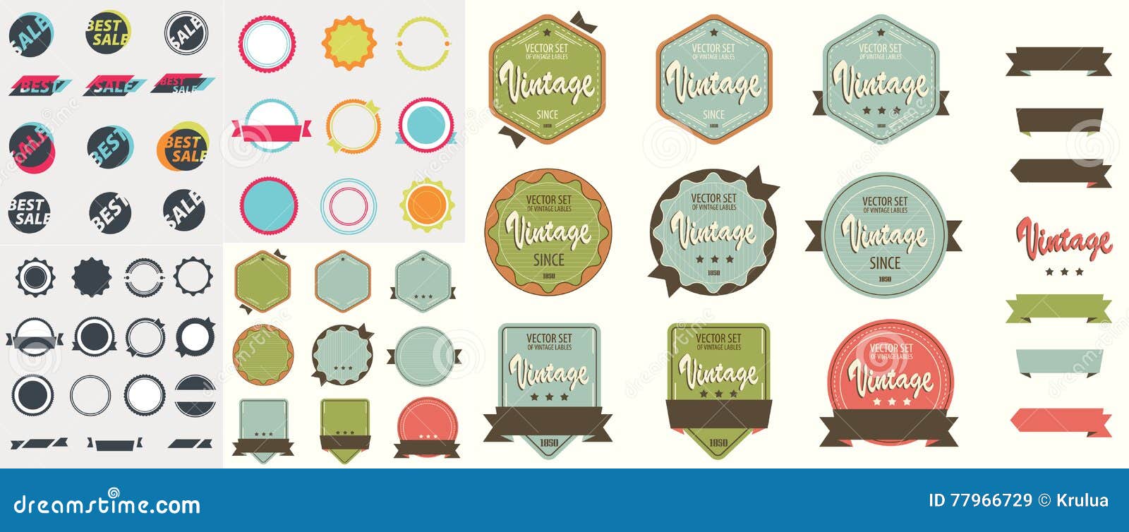Set of Retro Labels. Vector Stock Vector - Illustration of label, paper ...