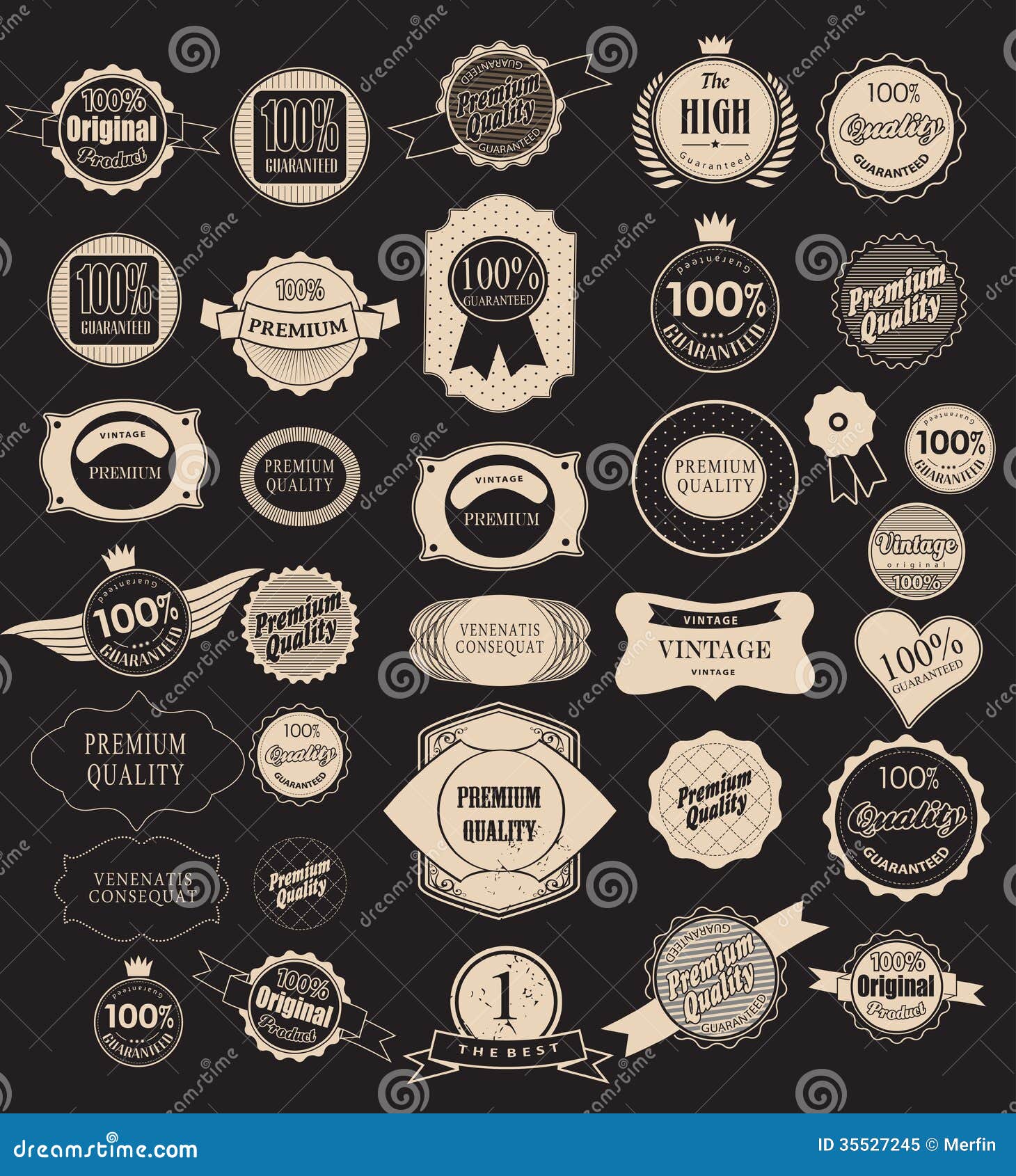 Set of Retro Labels. Vector Illustration. Stock Vector - Illustration ...