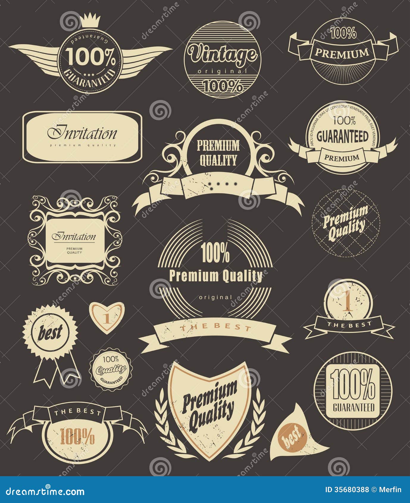 Set of Retro Labels. Vector Illustration. Stock Illustration ...