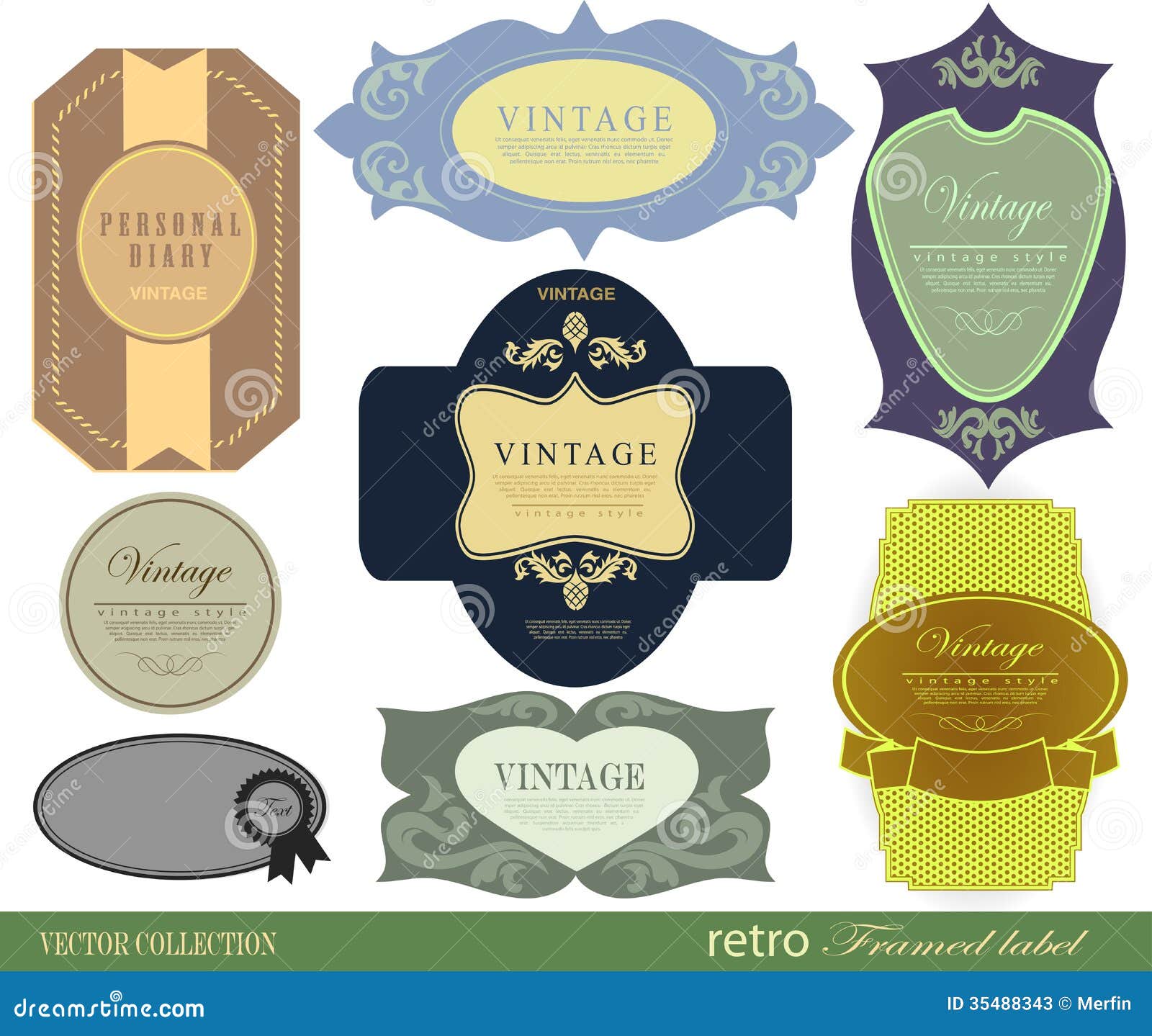 Set retro Labels stock illustration. Illustration of customer - 35488343
