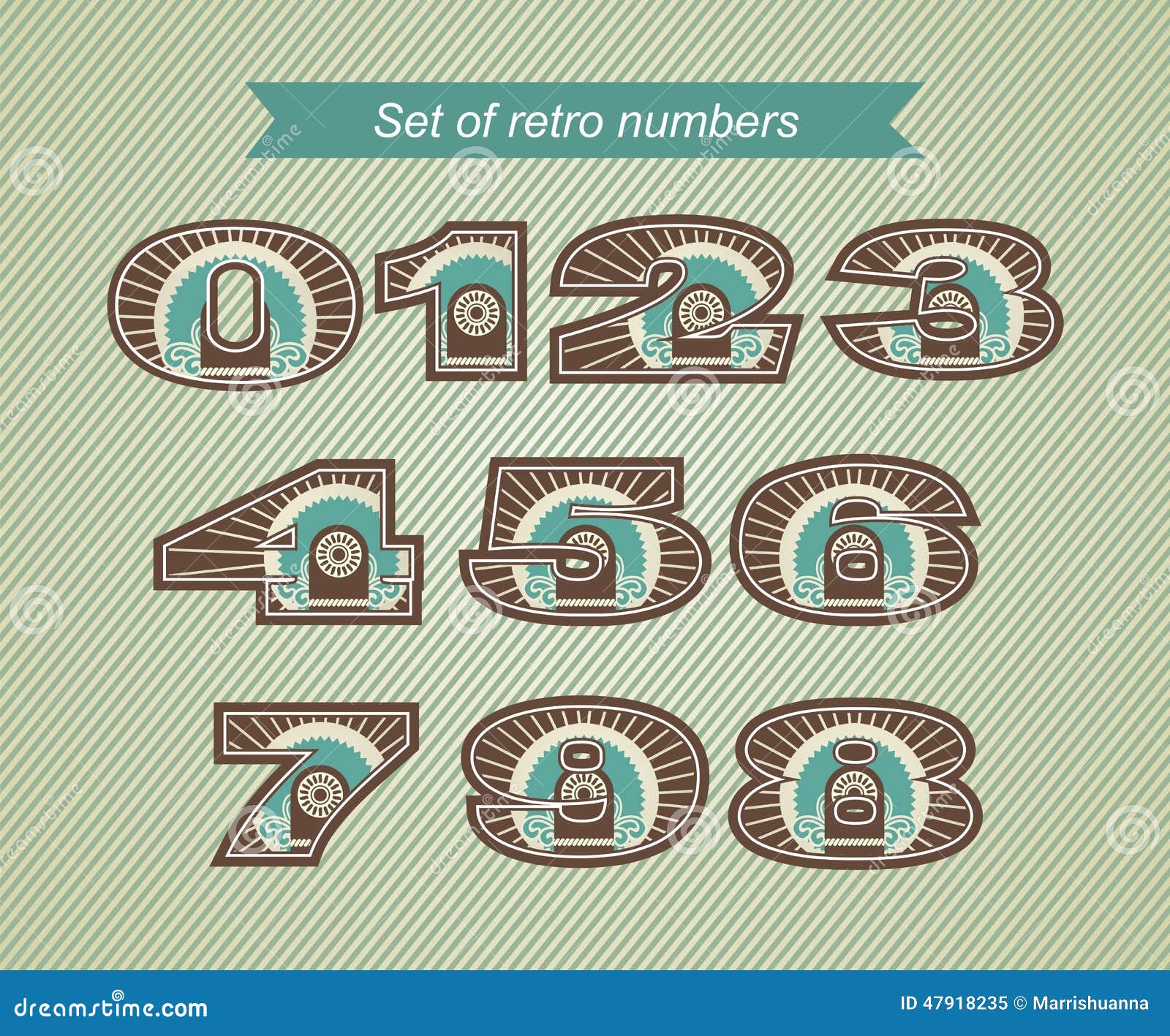 Set of Retro Numbers stock vector. Illustration of isolated - 47918235