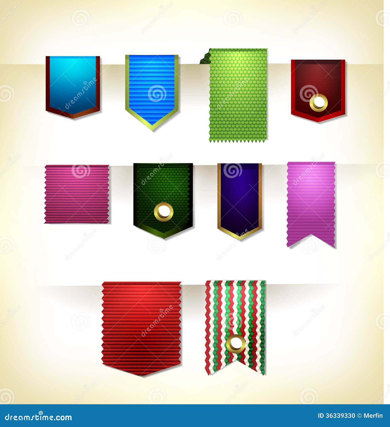 Set of retro ribbon stock illustration. Illustration of banner - 36339330