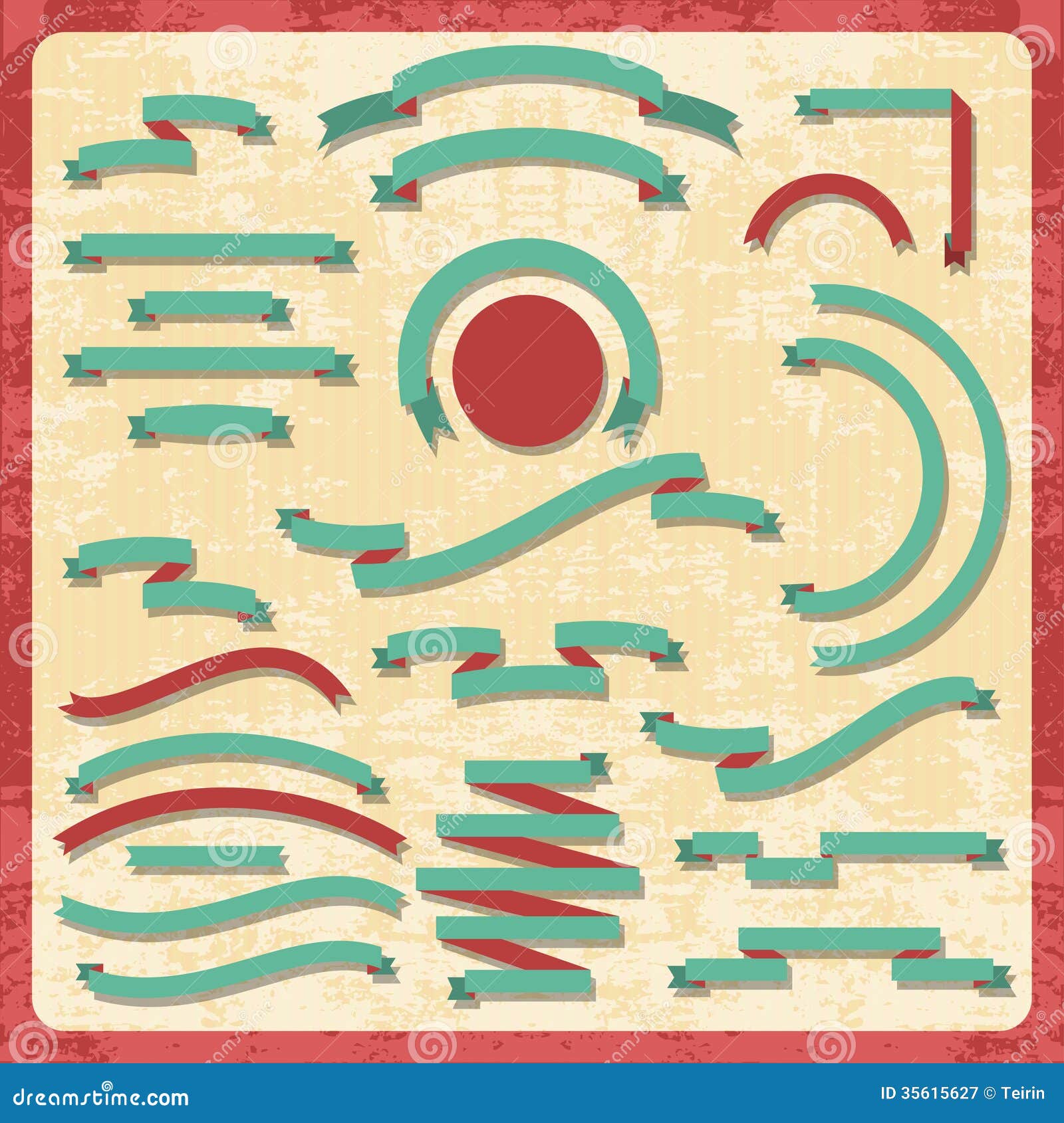 Set of Retro Ribbons and Design Elements. Stock Vector - Illustration ...