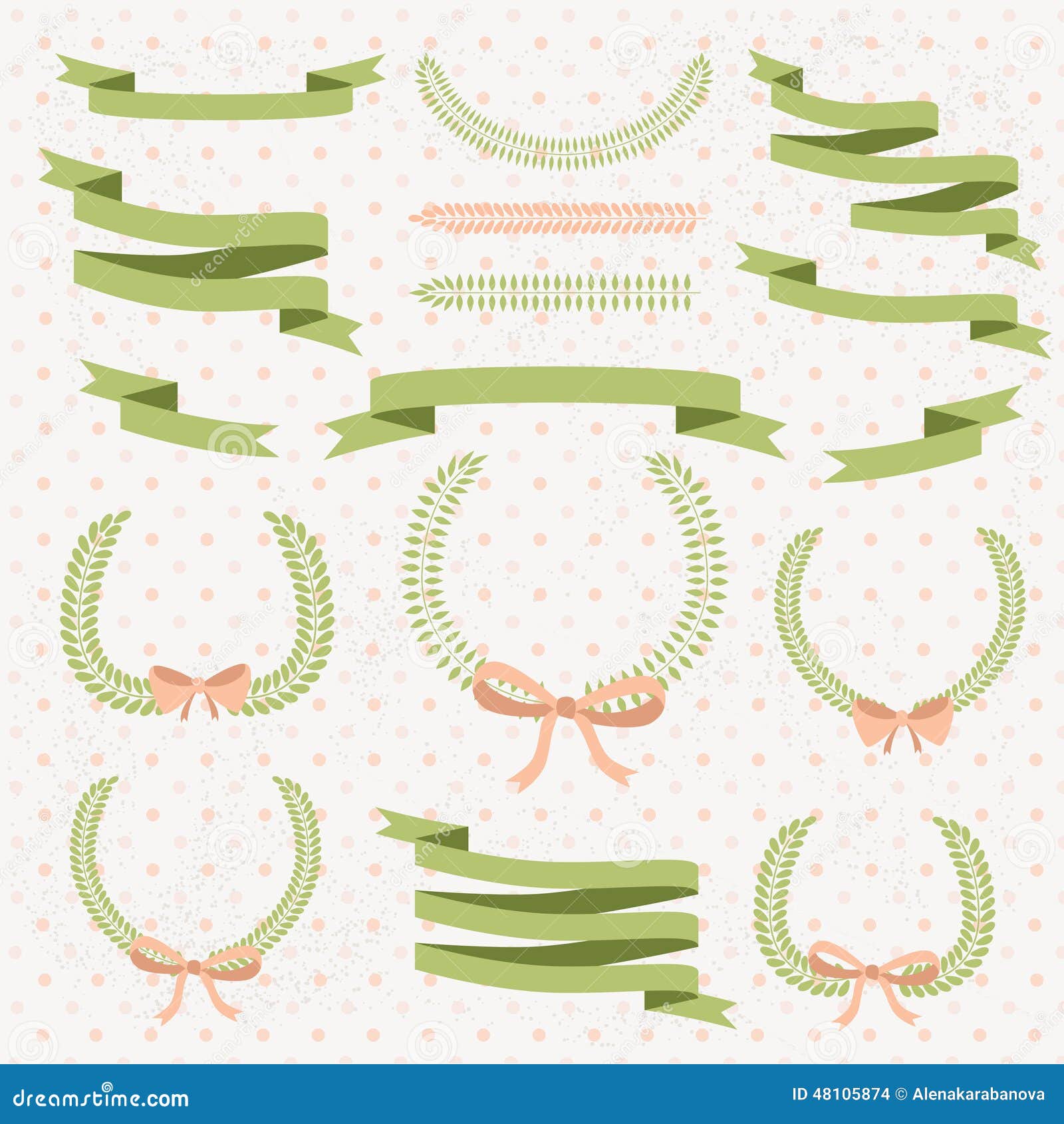 Retro Ribbons Cuttings Composition Poster Cartoon Vector ...