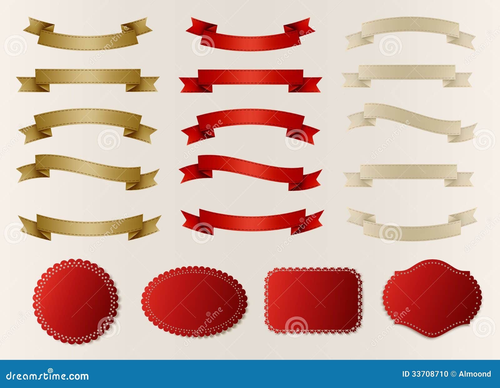 Set of Retro Ribbons, Labels, Stickers and Tags Stock Vector ...