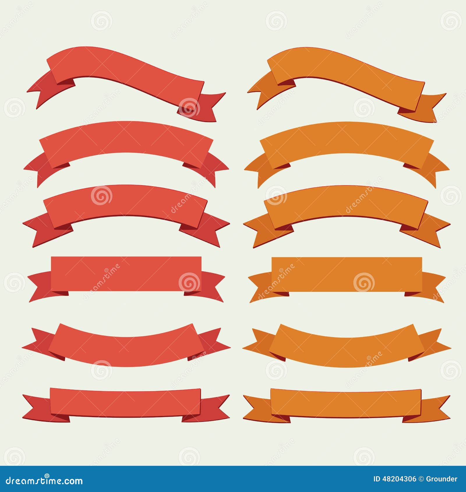 Retro Ribbons Cuttings Composition Poster Cartoon Vector ...