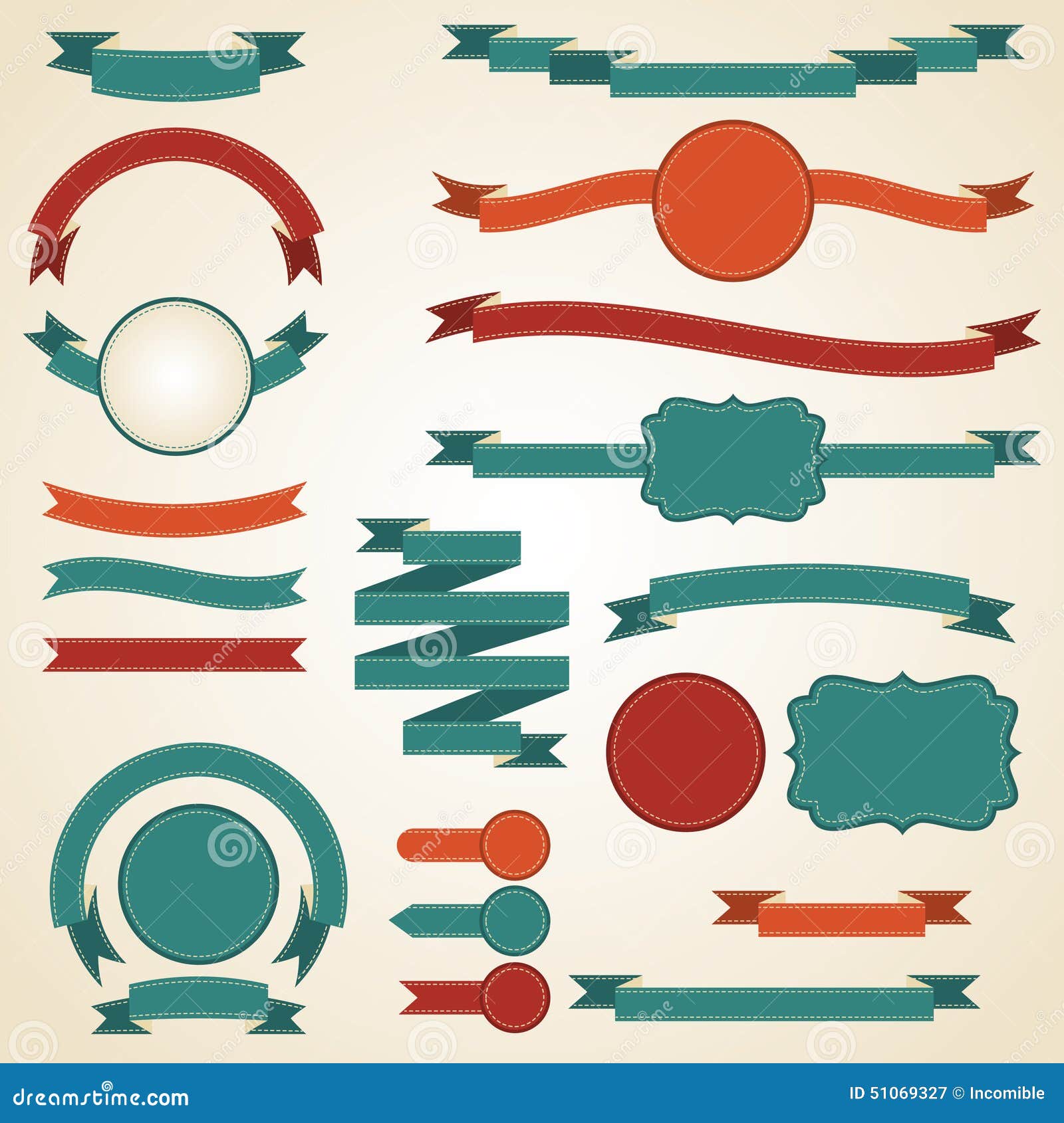 Set of Retro Ribbons and Labels. Vector Stock Illustration ...