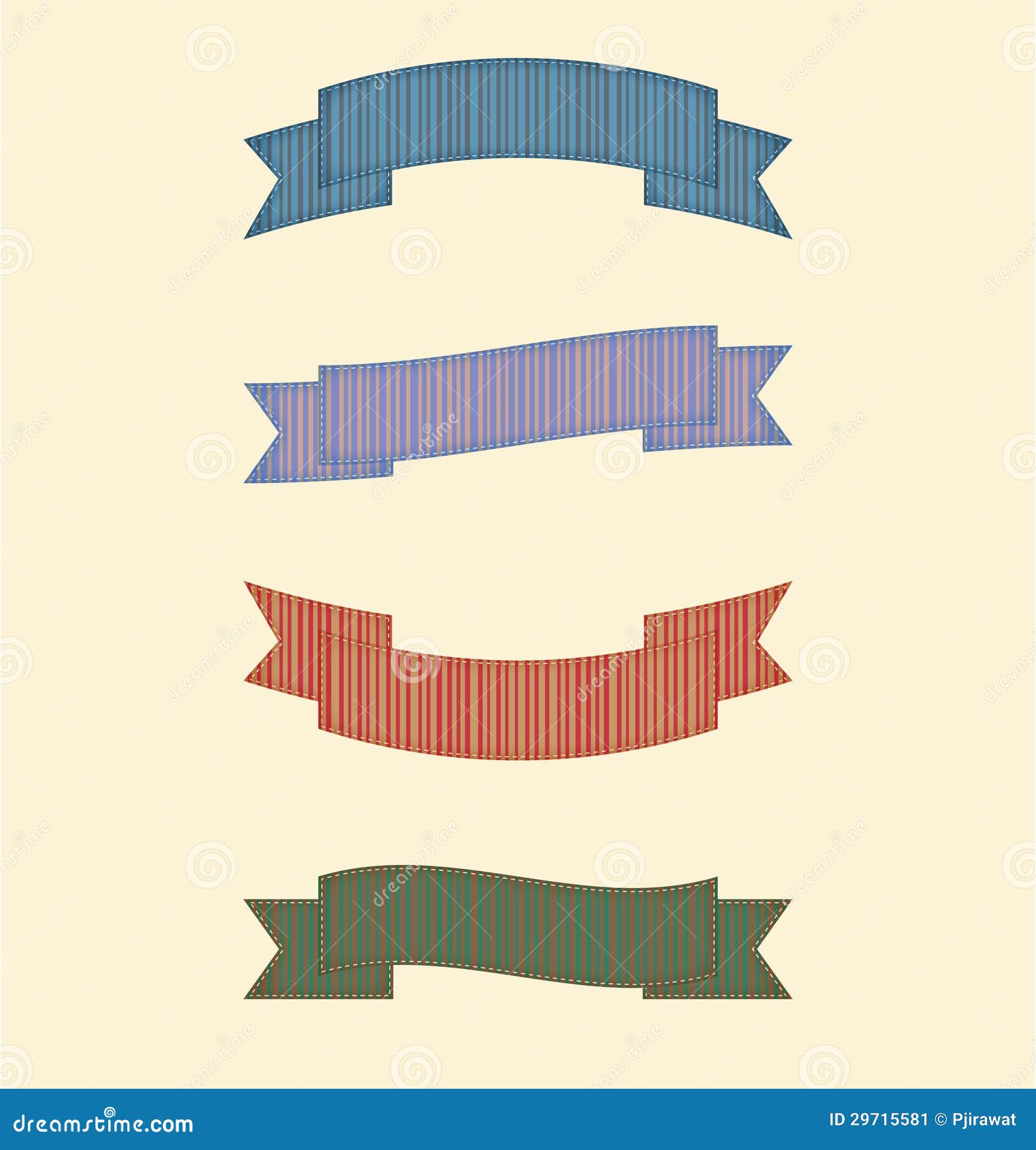 Set of retro ribbons. stock illustration. Illustration of poster - 29715581