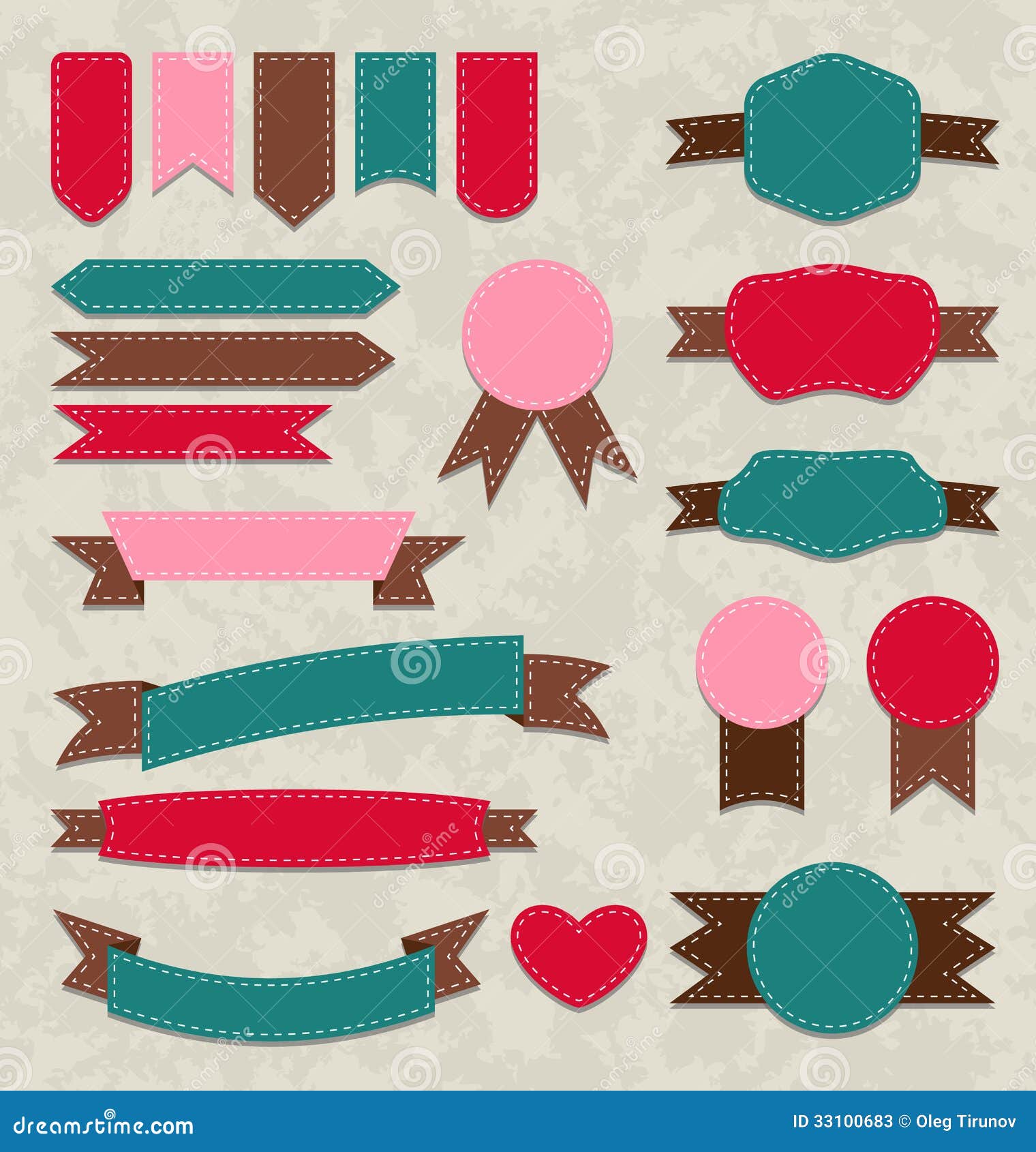 Set Retro Ribbons, Vintage Labels, Emblems Stock Vector - Illustration ...
