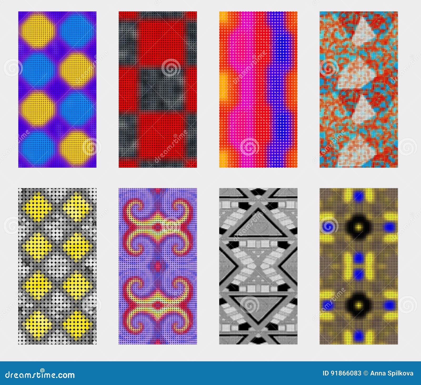 Eight Spirals Around Circle Forming Square Shaped Pattern Vector ...