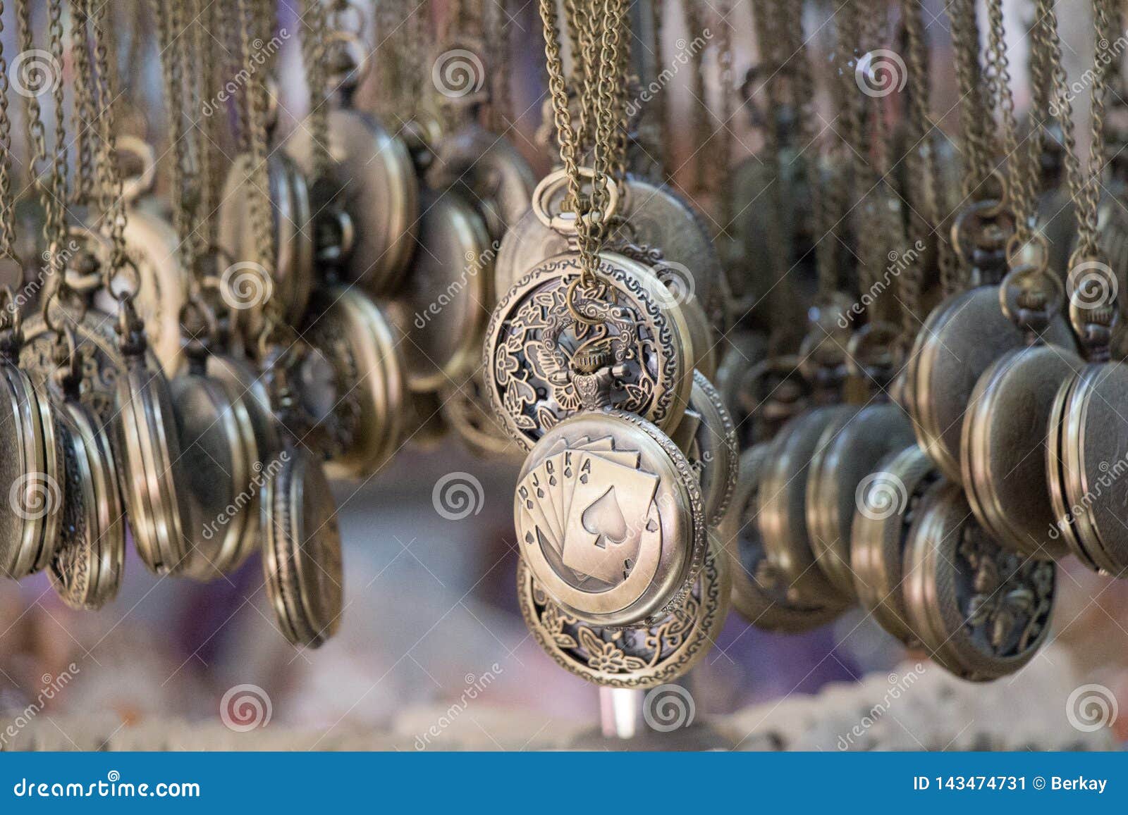 Set of Pocket Watches Hanging Stock Image - Image of design, collection ...