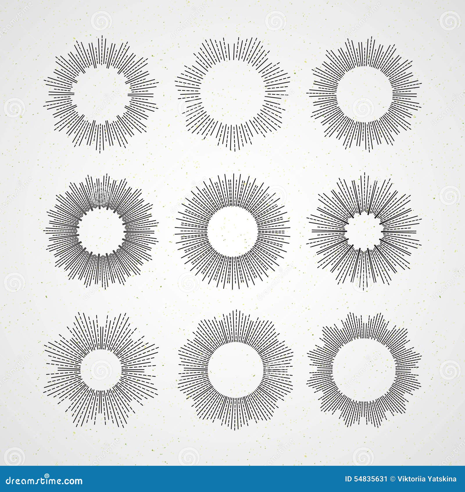 Set of Retro Sun Burst Shapes. Vector Illustration Stock Vector ...