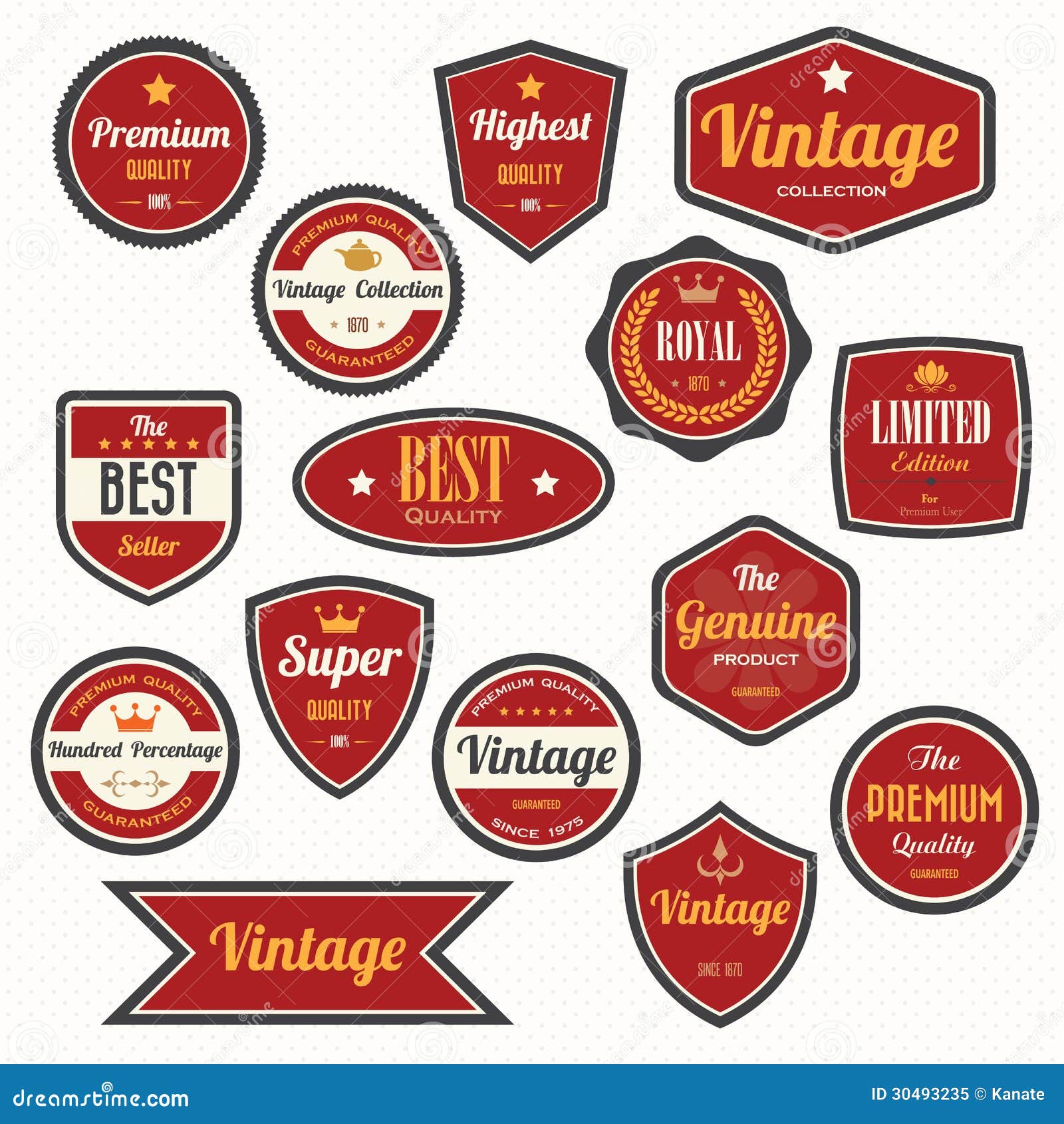 Set of Retro Vintage Badges and Labels Stock Vector - Illustration of ...