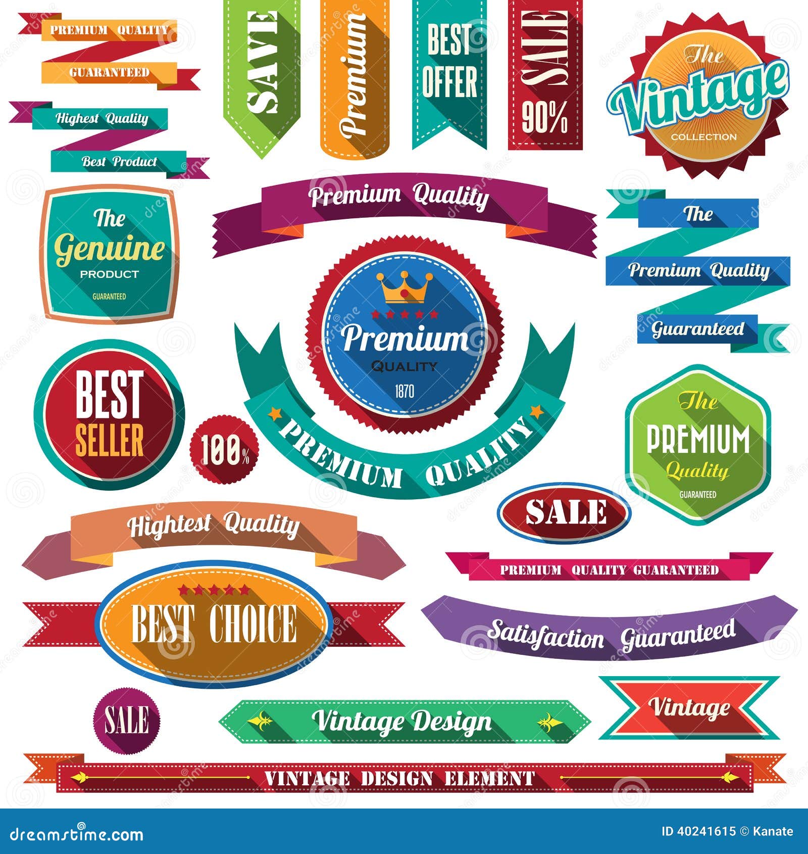 Set of Retro Vintage Badges and Labels. Stock Vector - Illustration of ...