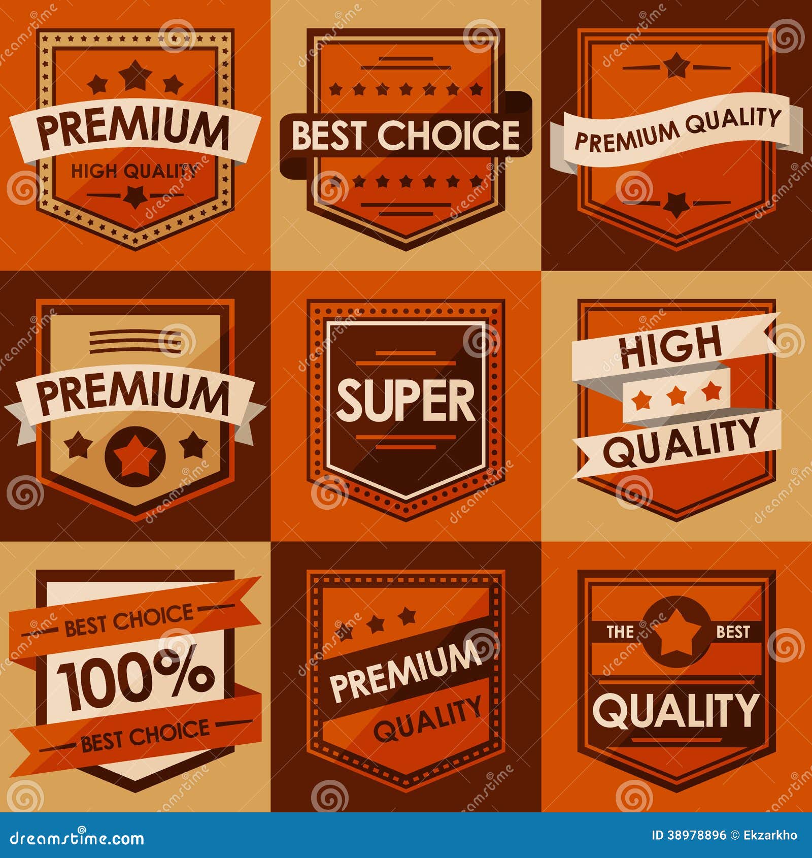 Set of Retro Vintage Badges and Labels. Flat Style Stock Vector ...