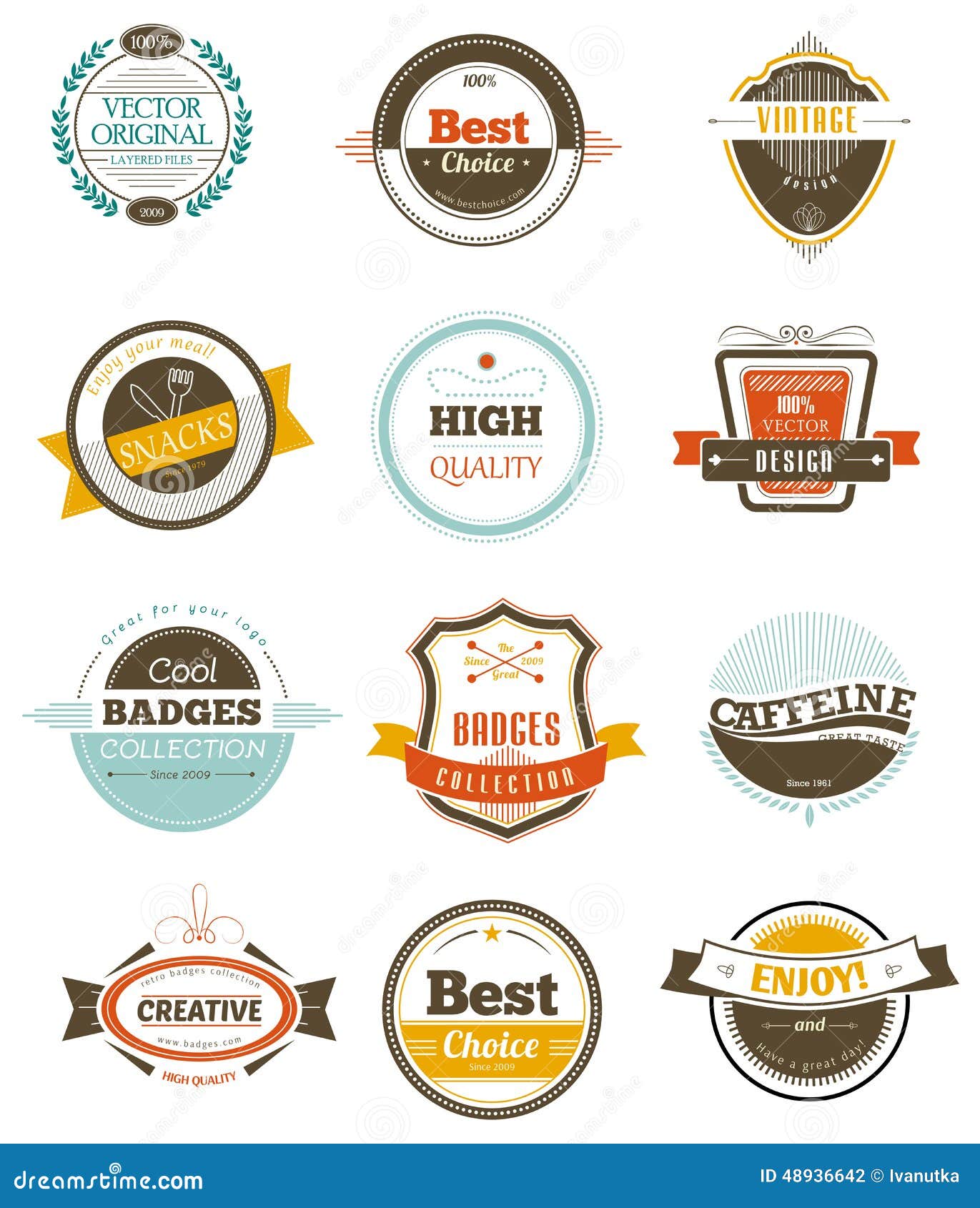 Set of Retro Vintage Badges and Labels Stock Vector - Illustration of ...