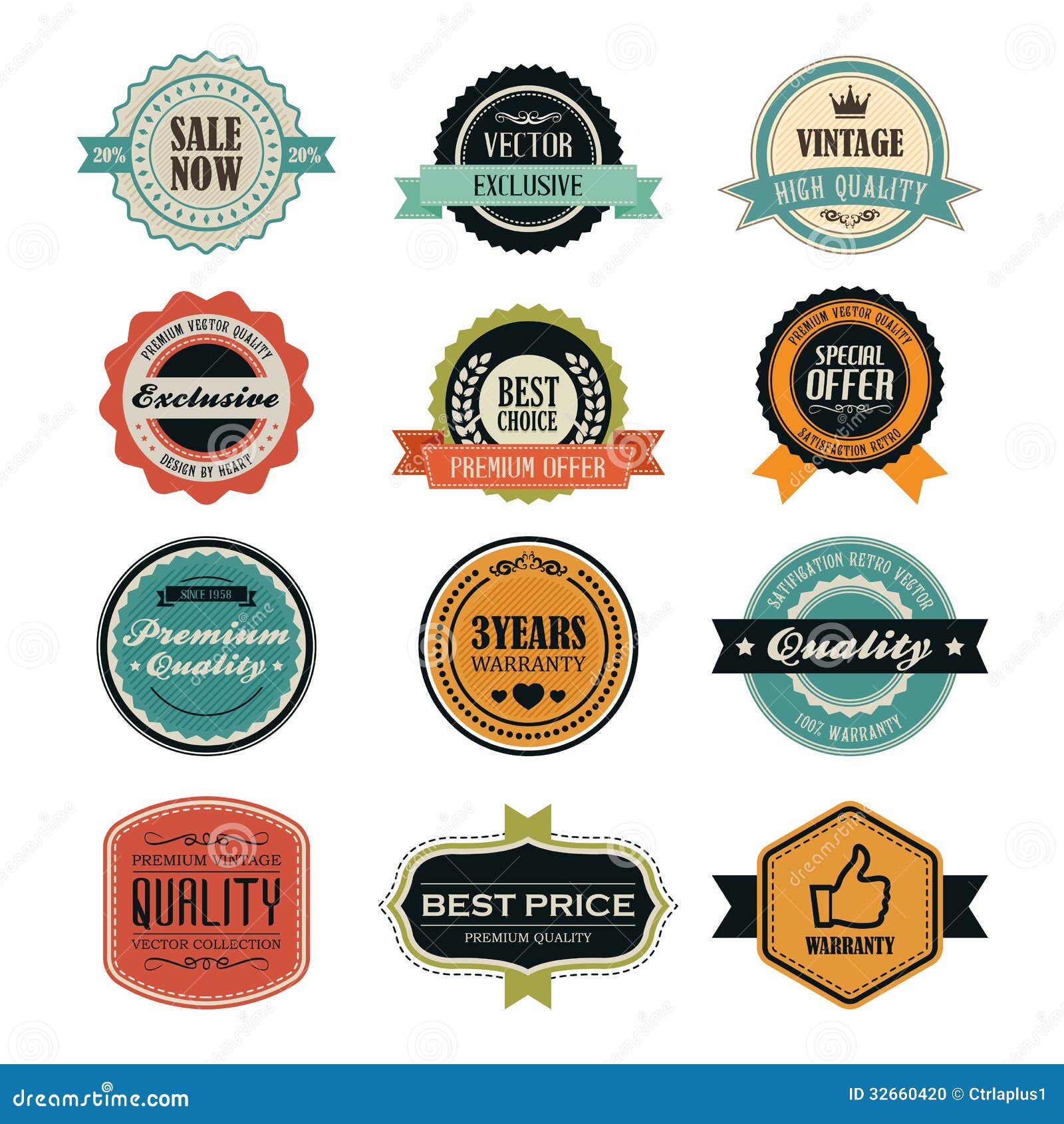 Set of Retro Vintage Badges and Labels Stock Vector - Illustration of ...