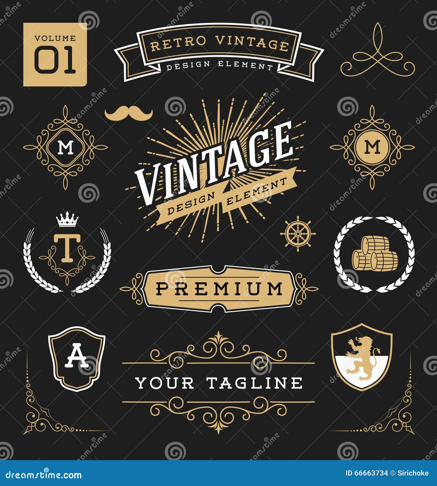 Set of Retro Vintage Graphic Design Elements Stock Vector ... Set of Retro Vintage Graphic Design Elements Stock Vector ...