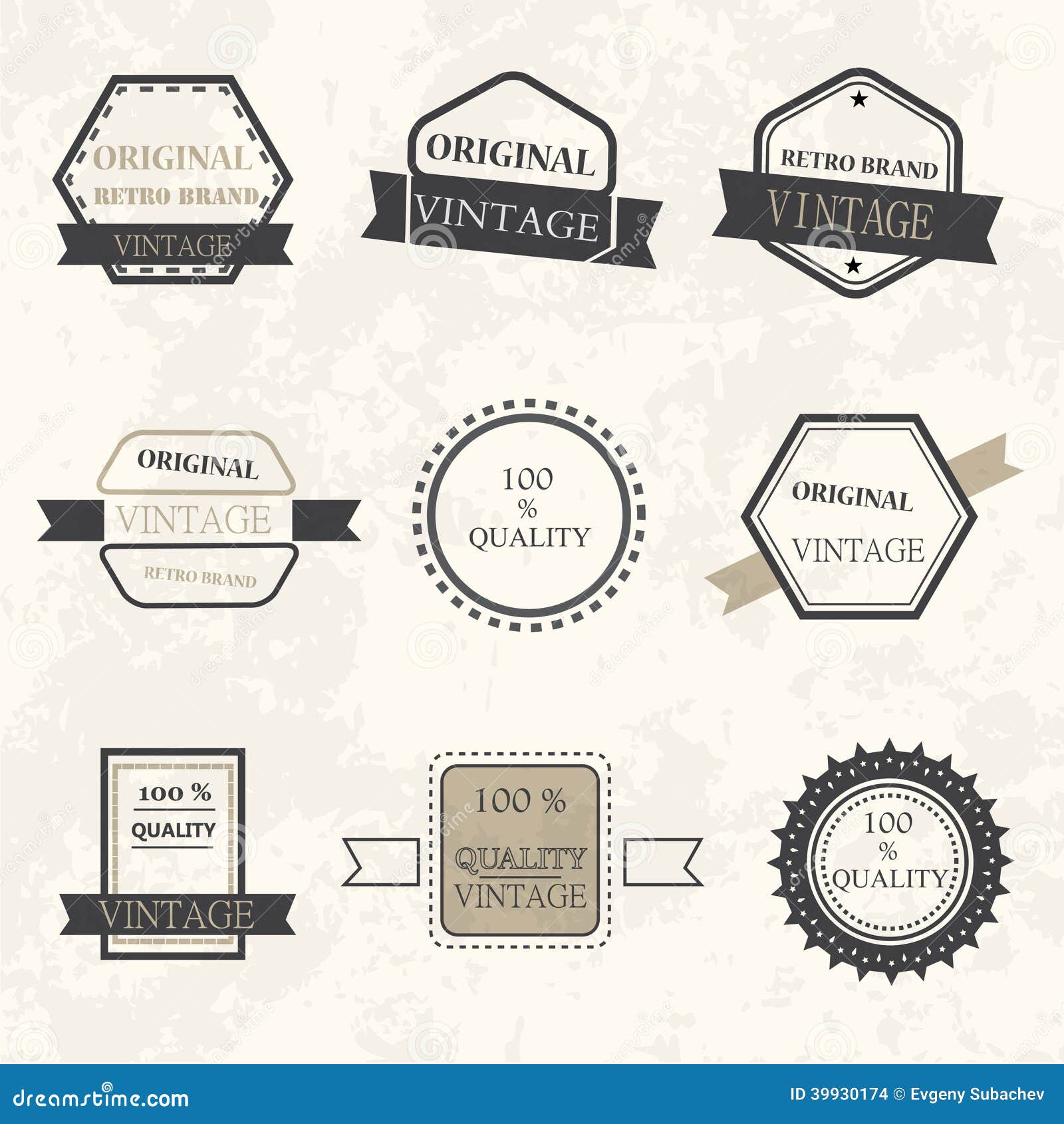 Set of retro vintage icons stock vector. Illustration of decoration ...